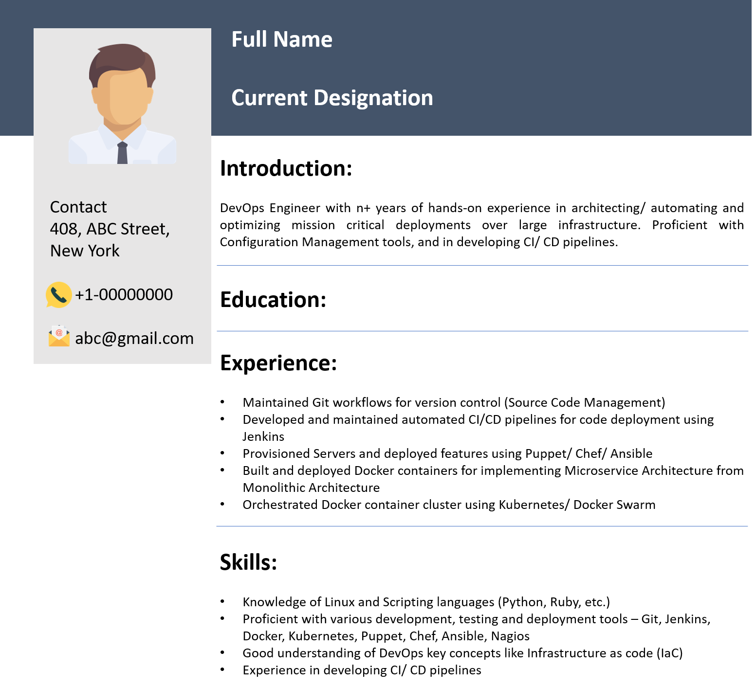 Devops Resume Devops Engineer Cv And Resume Template Vrogue co