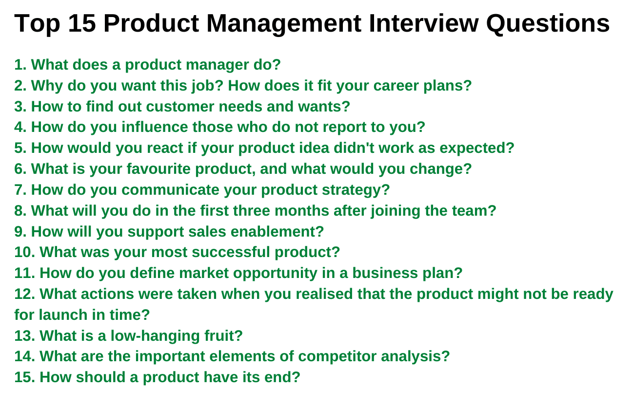 Top 15 Product Management Interview Questions in 2025 Top 15 Product Management Interview Questions in 2025
